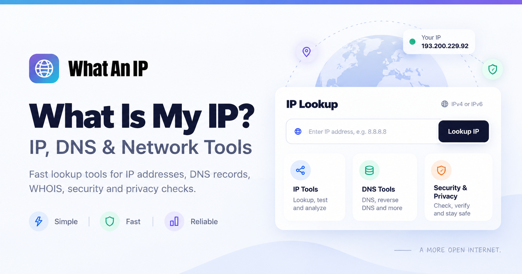 What Is My IP Address? IP, DNS & Network Tools | WhatAnIP